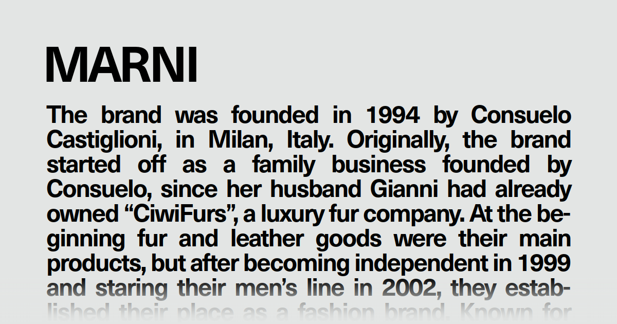MARNI | Brands | The Fashion Post
